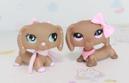 LPS Pet Shop 2pcs Dachshund Dog & Cute Accessories Girl Gift Love ...