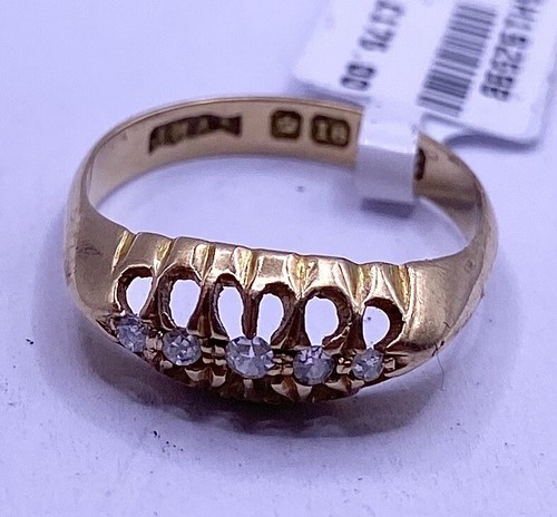 18ct Yellow Gold Diamond Ring Size J | eBay