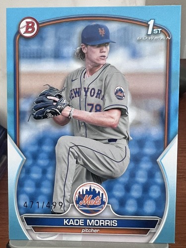 2023 Bowman Draft KADE MORRIS Sky Blue /499 1st Bowman New York Mets ...
