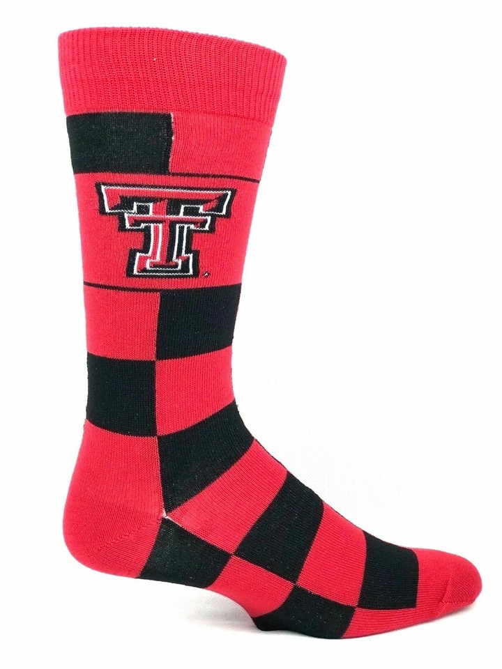 Texas Tech Red Raiders Black & Red Block Checkered Deuce Crew Socks | eBay