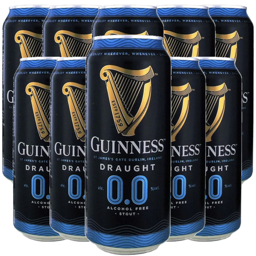 Guinness Zero 10 Pack Non-Alcoholic Draught Stout Beer | 14.9oz Cans ...