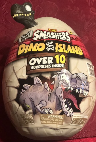 ZURU Smashers Dino Island Mystery Dinosaur Egg 10+ Surprises Slime Sand ...