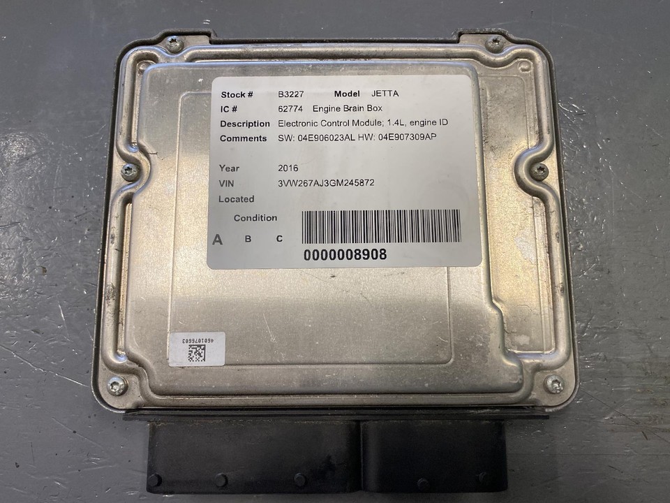 VOLKSWAGEN JETTA Engine Control Module SW: 04E 906 023 AL HW: 04E 907 ...
