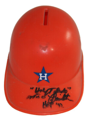 Milo Hamilton Autographed Houston Astros Plastic Helmet 6" Piggy Bank ...