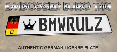 BMW German Eagle Euro European License Plate Embossed - BMWRULZ ...