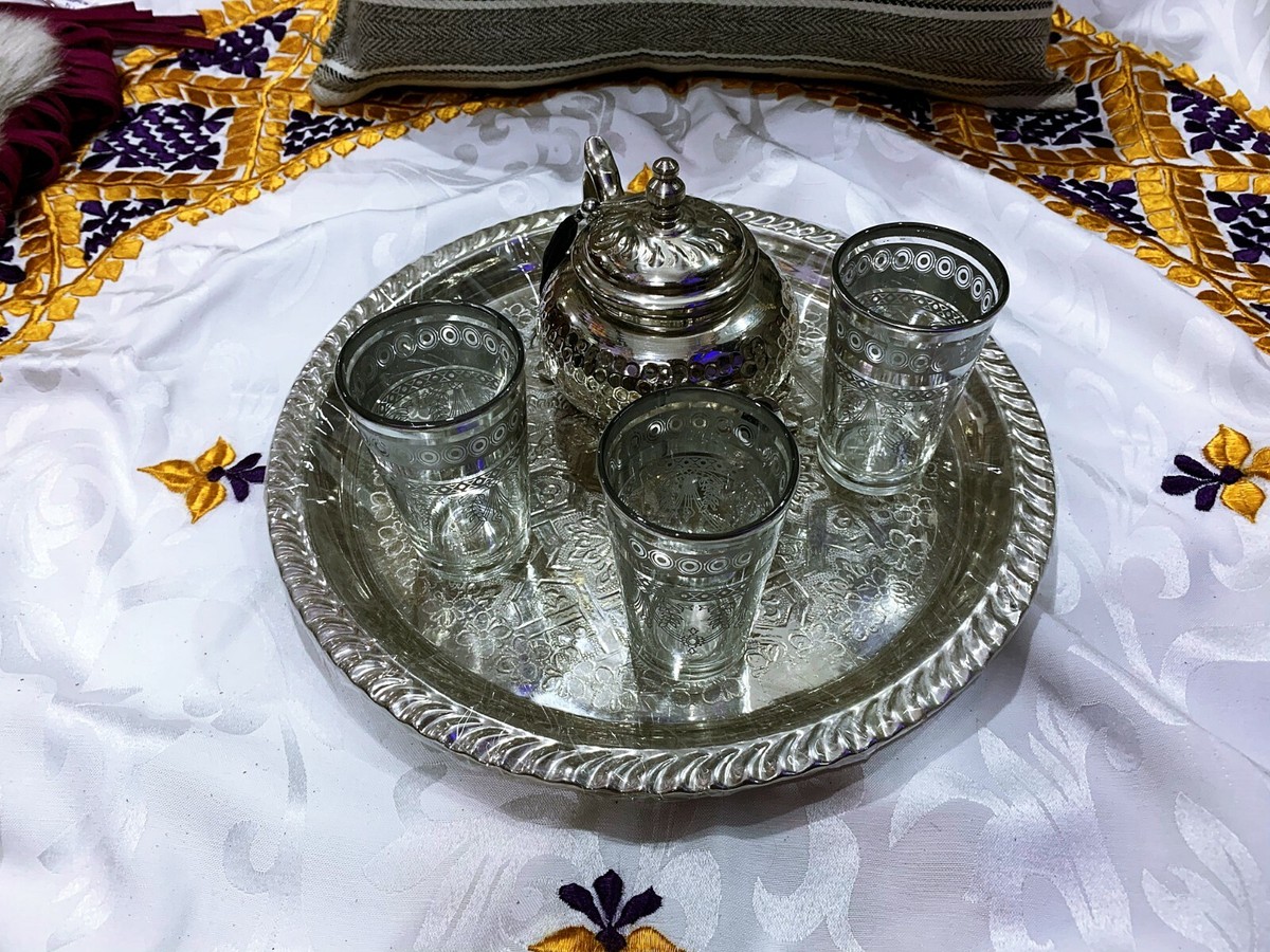 Moroccan Silver Tea Set Moroccan Tea Service Set – The Moroccan