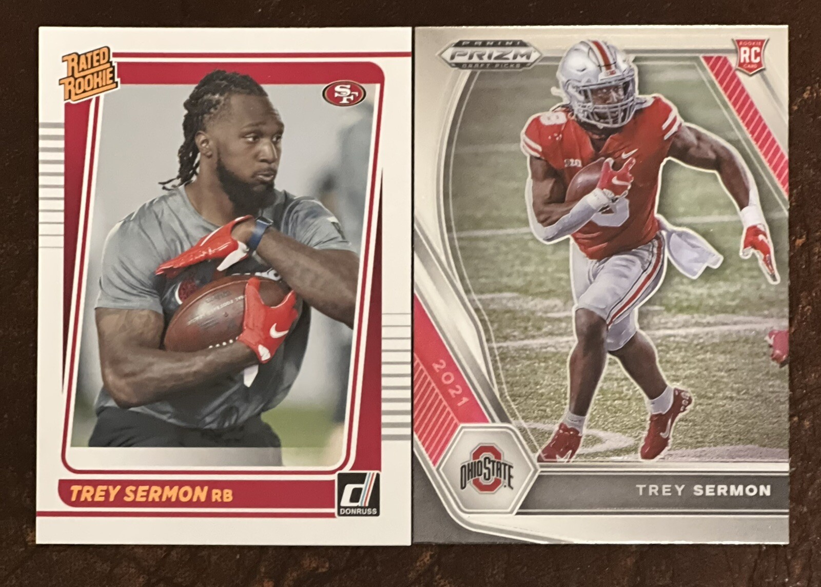 2021 PANINI DONRUSS TREY SERMON - RATED ROOKIE PORTRAIT CANVAS + PRIZM ...