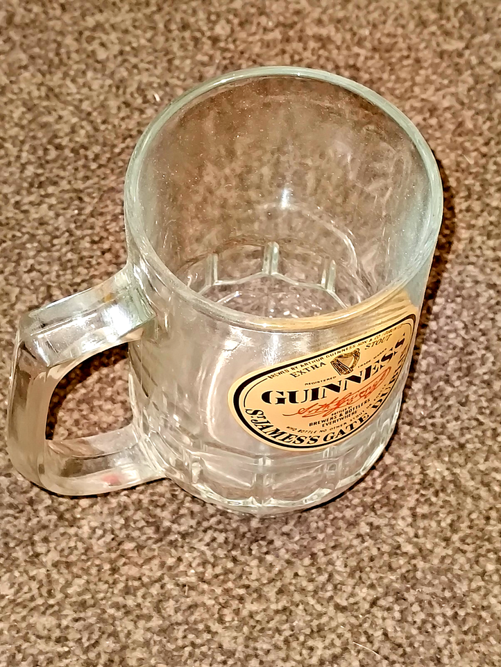 Guinness Extra Stout Glass Mug Tankard Dimple Beer Stein St James's ...