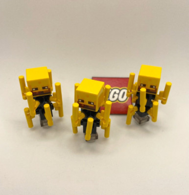 Lego Minecraft Blaze Minifigure Lot - Lot of 3 Blaze Figures - Brand ...