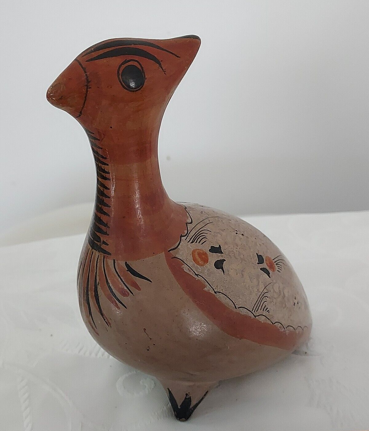 Folk Art Hand Painted Pottery, Pudgy Bird Figurine Vintage EUC | eBay