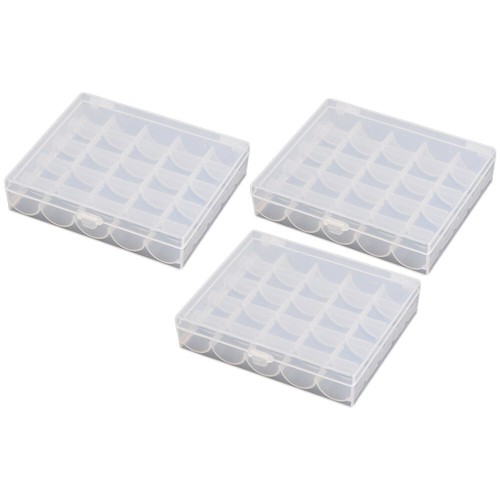 3 Pcs Bobbin Box Miss Craft Organiser Clear Storage Container Holders ...