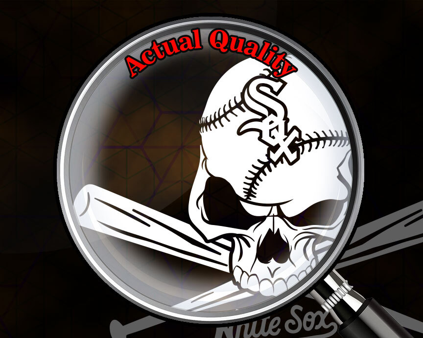 Baseball Chicago White Sox Skull Vinyl Die Cut Car Decal Sticker 7"(w ...