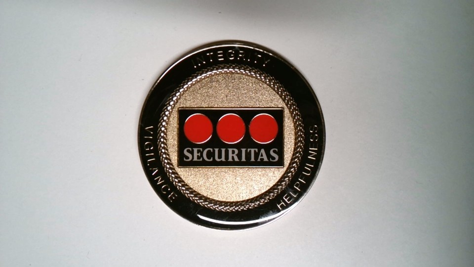 CHALLENGE COIN SECURITAS INTEGRITY VIGILANCE HELPFULNESS BEST IN CLASS ...