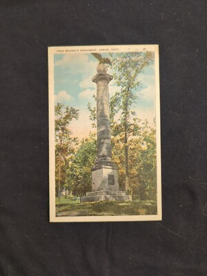 Vintage Postcard John Brown Monument Akron Ohio White Border Posted | eBay