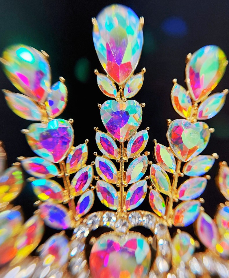 Quinceanera Headdress, Pageant Crown, Princess Gold Crown, Diamond ...