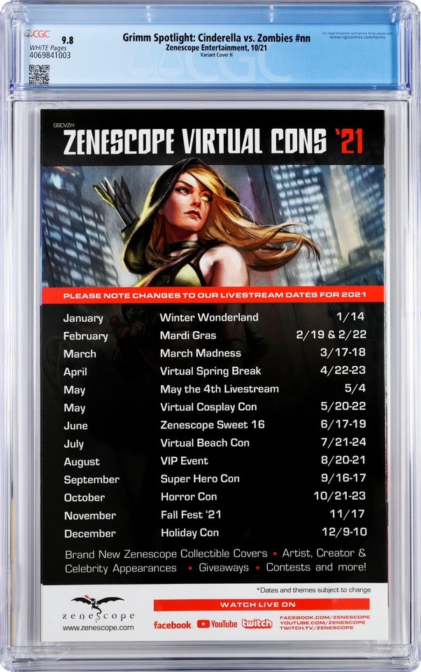 Grimm Spotlight: Cinderella vs Zombies CGC 9.8 (2021, Zenescope) Delara ...