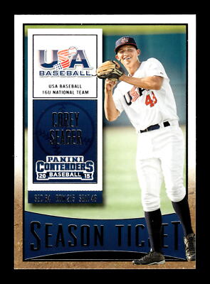 Corey Seager Rookie Card RC 2015 Panini Contenders #2 USA Baseball Team ...