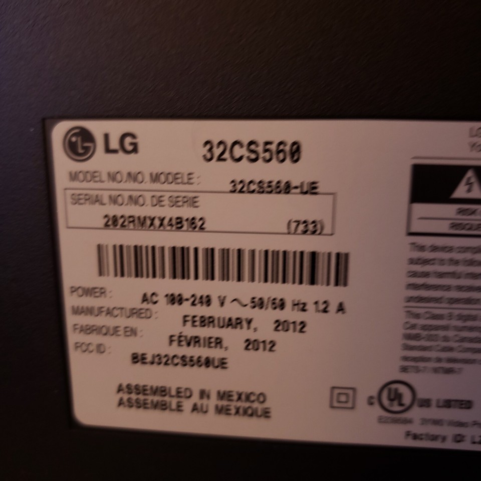 LG LCD 32” Screen TV Television Model 32CS560 Flatscreen HD | eBay