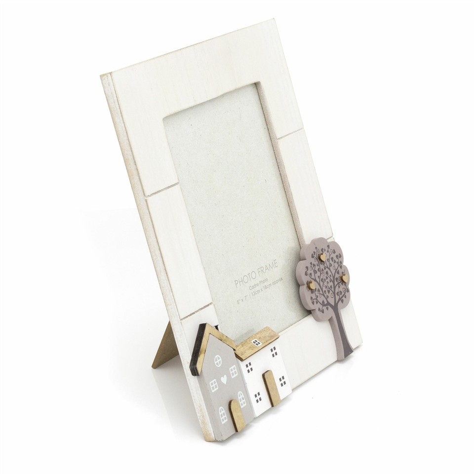Shabby Chic 5x7 Wooden House Photo Frame | Freestanding Picture Frame ...