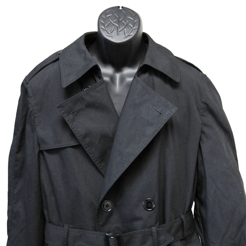 NEW Military Regulation Uniform Black Trench Overcoat All Weather ASU ...