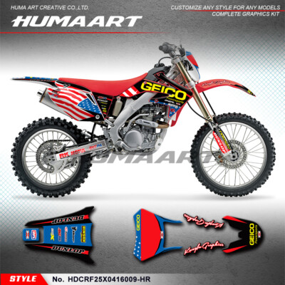 Complete Custom Vinyl Sticker Decal Graphics Kit for CRF250X 2004-2016 ...