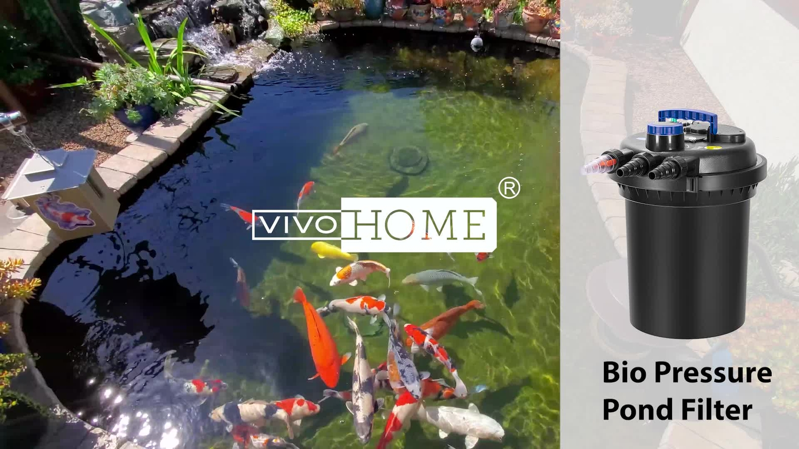 Pond Pressure Bio Filter w/ 13W UV Bulb Sterilizer Light Koi Fish Pond ...
