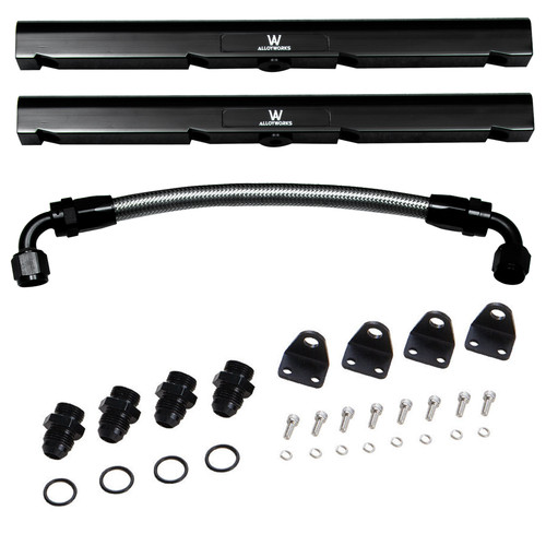 8AN Fuel Rails W/ Fittings Crossover Hose Fits GM Intake Manifold LS ...