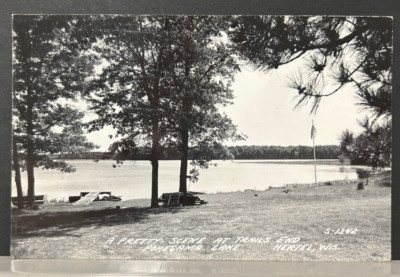 Postcard RPPC WI Trails End Pokegama Lake Hertel Wisconsin c1956 Real ...