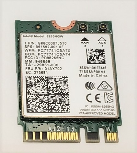 Intel 8265 AC 8265ngw NGFF Dual Band 802.11ac 867mbps WiFi Bluetooth 4. ...