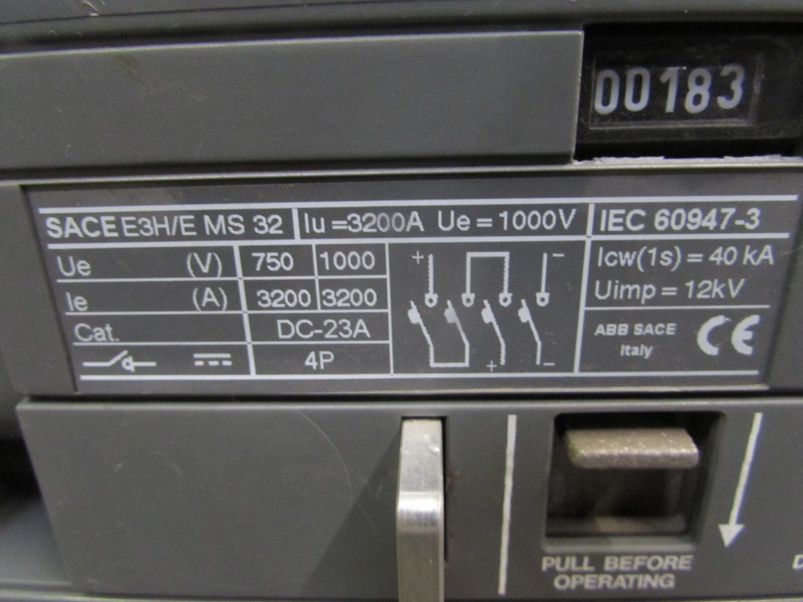 ABB SACE E3H/E MS32 , MANUAL SWITCH , 4P / 750V / 3200A , TAKEOUT! MAKE ...