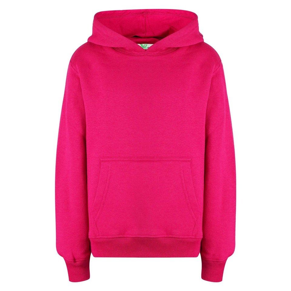 Kids Girls Boys Sweat Shirt Tops Plain Red Hooded Jumpers Hoodies Age 2 ...