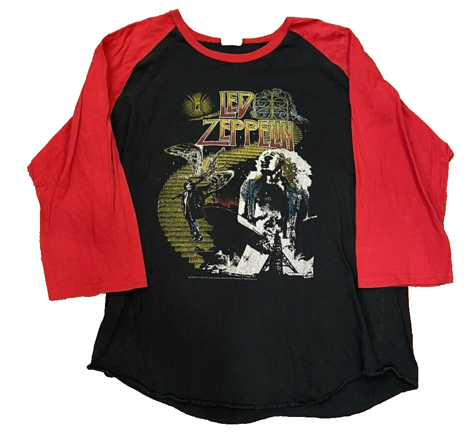 Led Zeppelin 2005 Merch United States Of America 1975 Raglan Band Tee ...