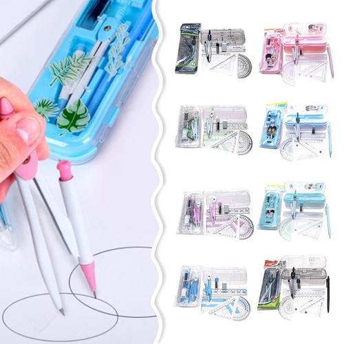 7Pcs/Set Rubber Ruler Kit Multifunction Automatic Pencil Ruler ...