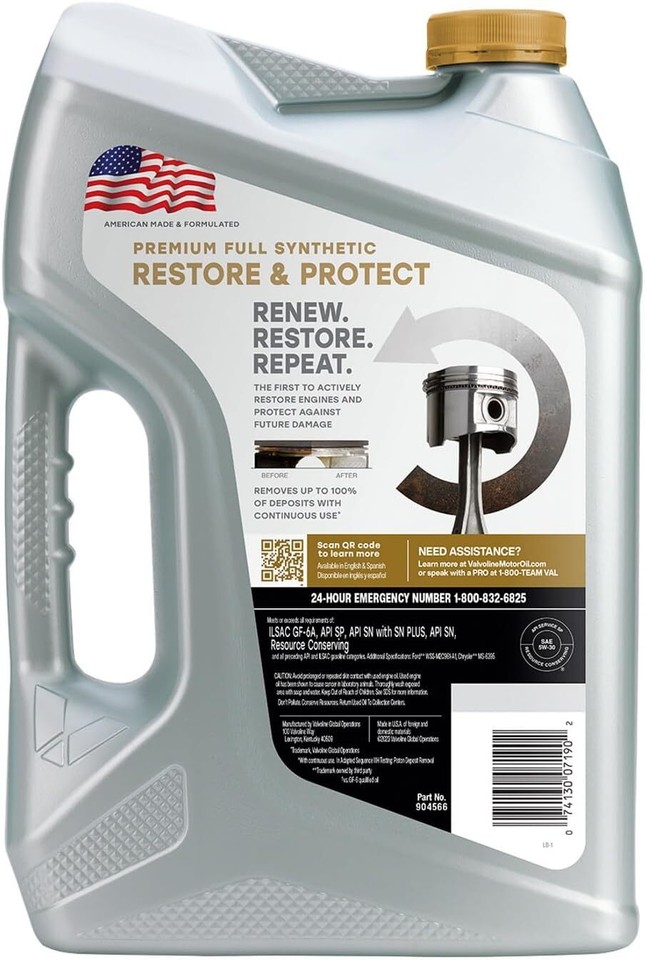 Valvoline Restore & Protect Full Synthetic 5W-30 Motor Oil 5 QT | eBay