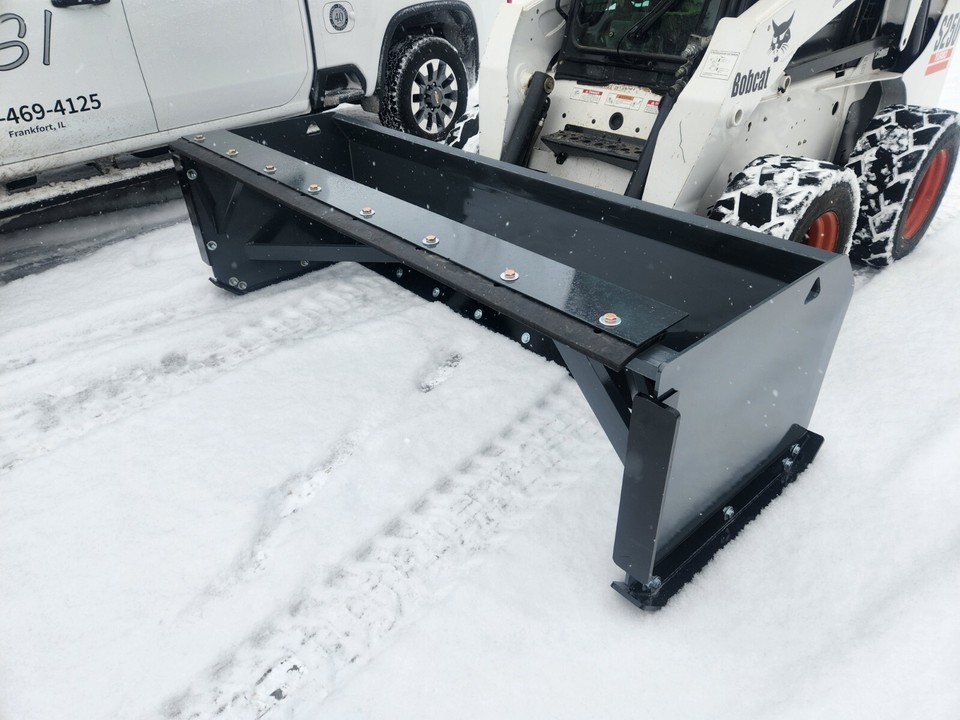 RWM 8' Skid Steer Snow Pusher Commercial Box Backdrag Pullback Bobcat ...