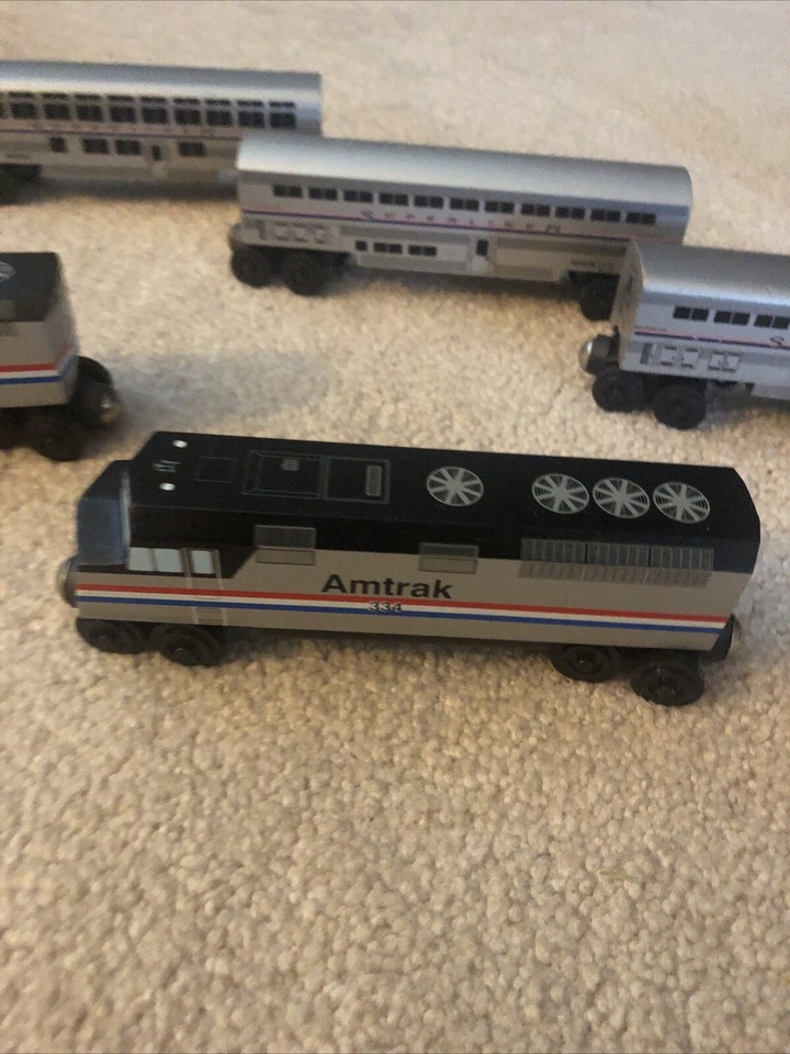 Wooden Whittle Shortline Railroad Amtrak Superliner 12-Car Set - Rare ...