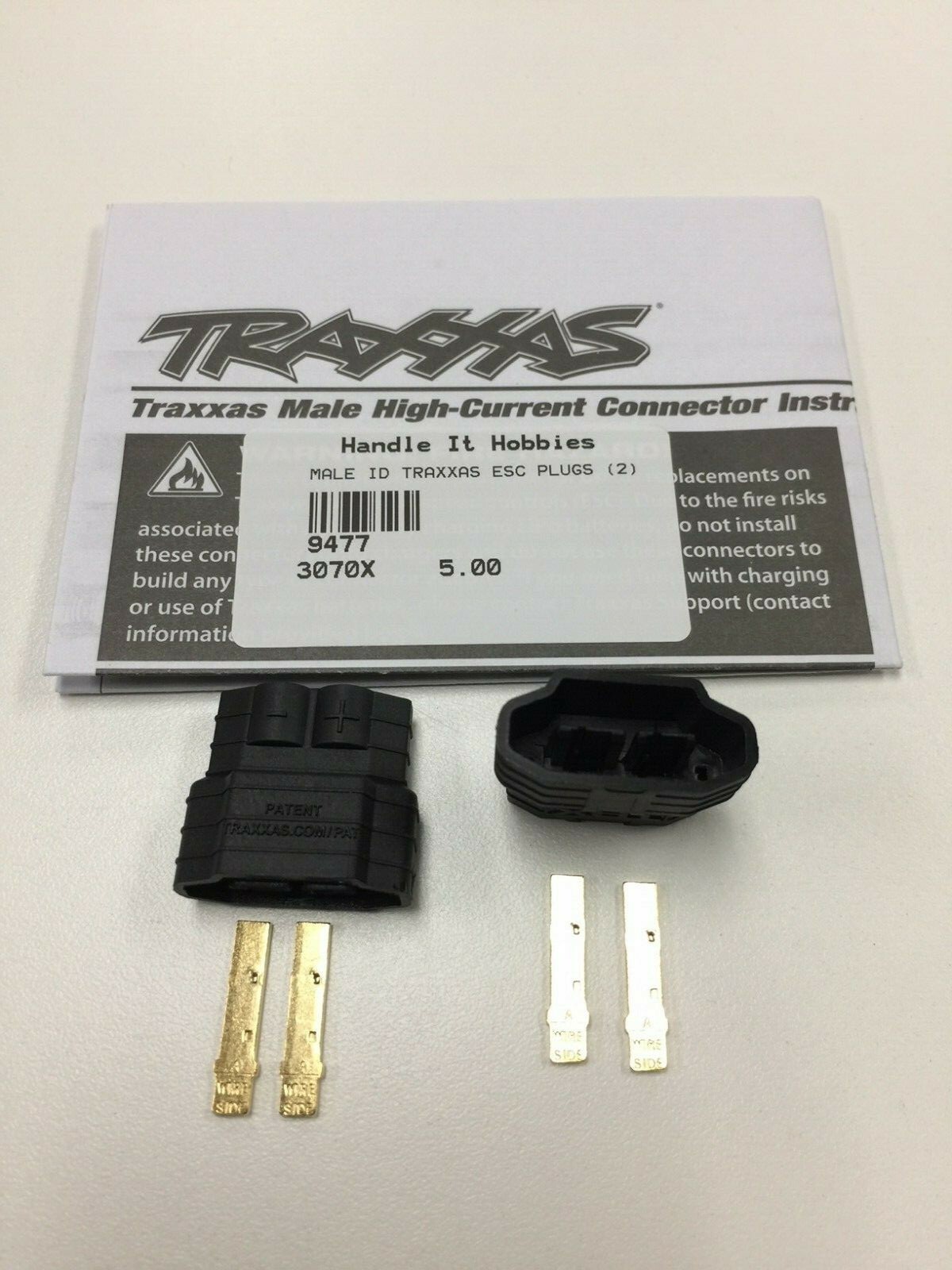 NEW! TRAXXAS OEM MALE ID CONNECTORS (2) ESC ONLY. PART# 3070X VELINEON ...