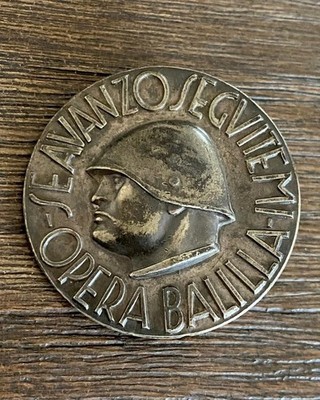 WW2 Italian Fascist Mussolini Opera Balilla Fascist Youth Meeting Badge ...