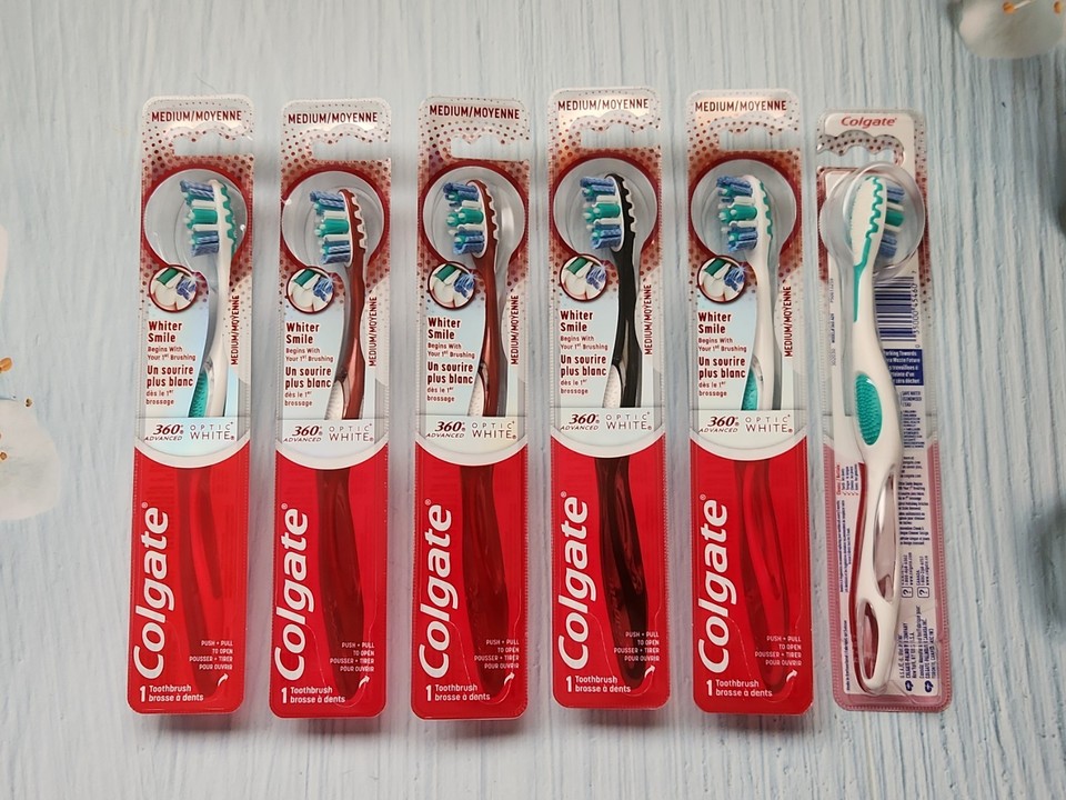(Lot of 6) Colgate 360 Advanced Optic White Toothbrush, Medium | eBay