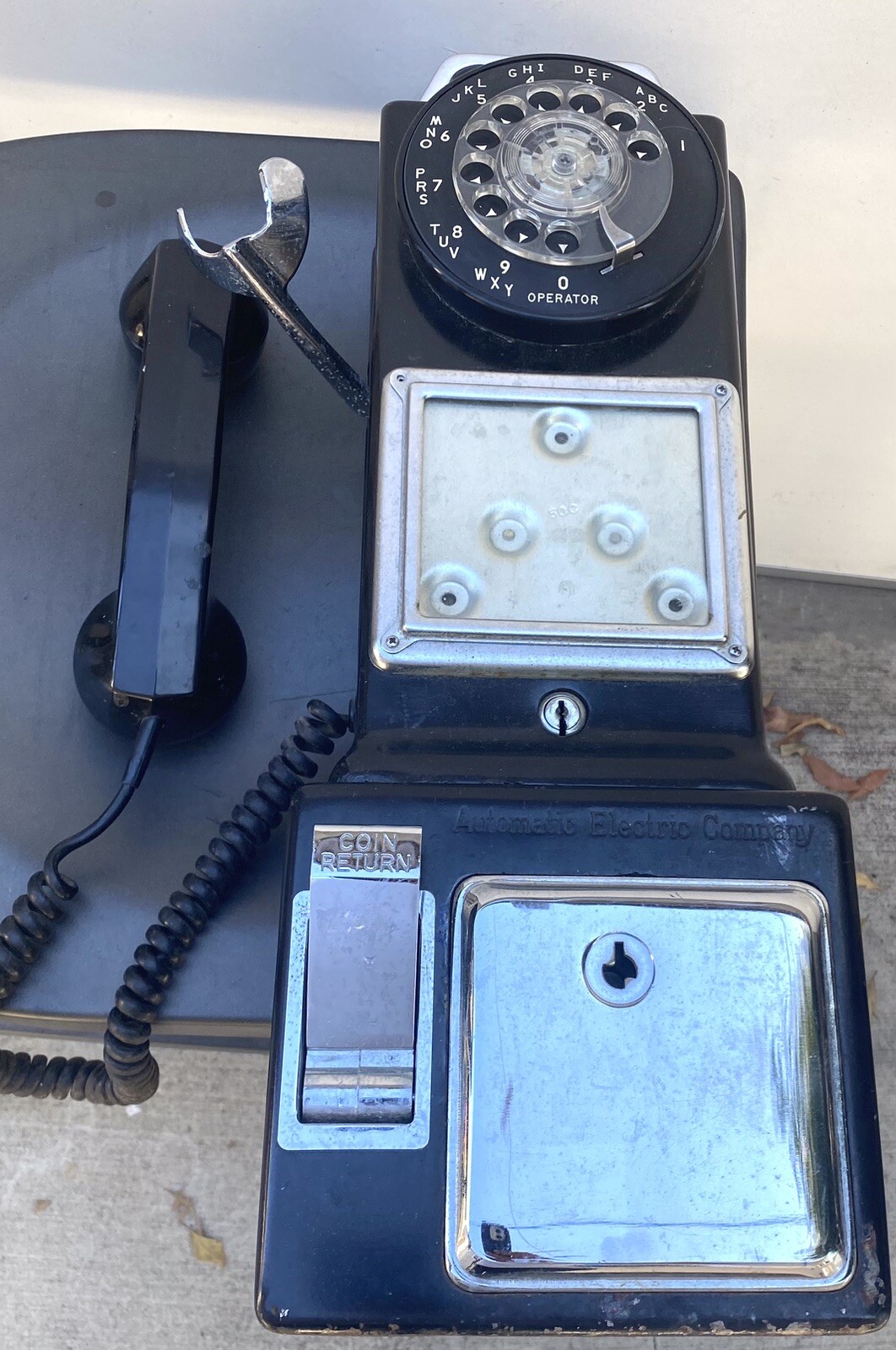 Vintage Automatic Electric Company Black Rotary Wall Coin Operated Pay ...