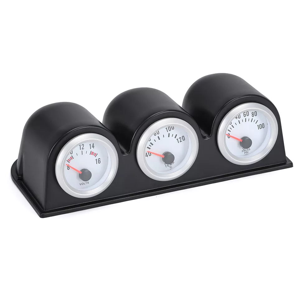 52mm Auto Gauge Set 3in1 Gauge Digital Dash Voltmeter Temperature Oil ...