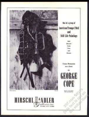 1965 George Cope trompe l'oeil painting NYC gallery show vintage print ...