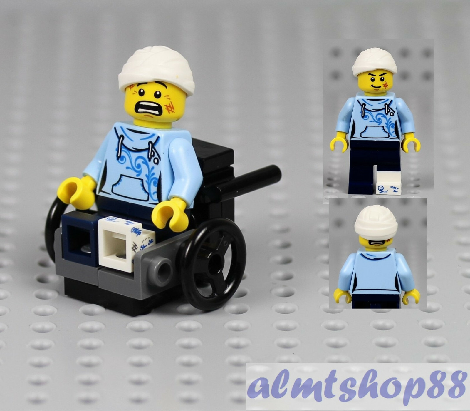 LEGO - Clumsy Guy Minifigure in Wheelchair - Patient Hospital Accident ...