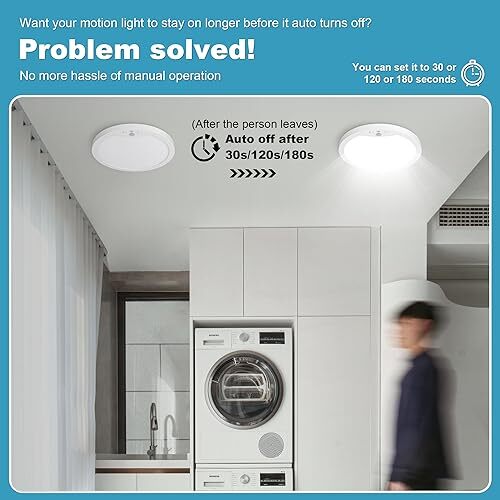 Hard-Wired Motion Sensor Ceiling Lights, 9in 20W Flush Mount Motion LED ...