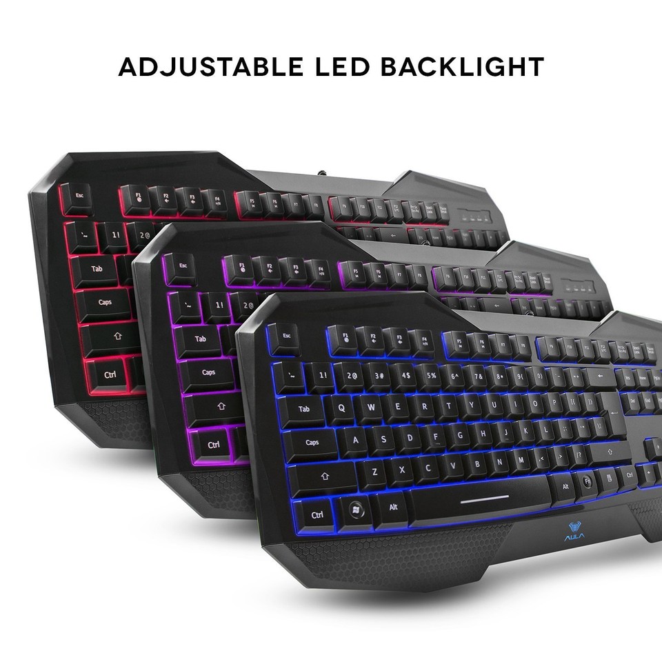 Beastron Backlit Gaming Keyboard and Mouse Combo with Adjustable DPI ...