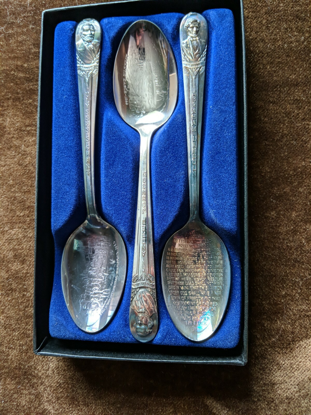 VTG Set of 3 WM Rogers Silverplate President Spoons Lincoln/Johnson ...
