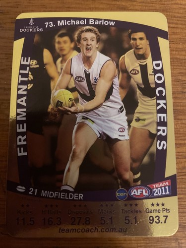2011 AFL Teamcoach Gold Michael Barlow Fremantle #73 | eBay Australia