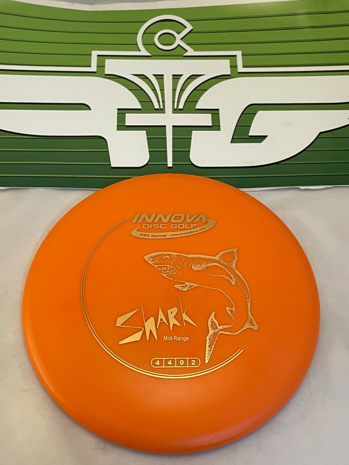 FLY GREEN DISC GOLF INNOVA DX SHARK STABLE MIDRANGE DRIVER 180g ORANGE ...