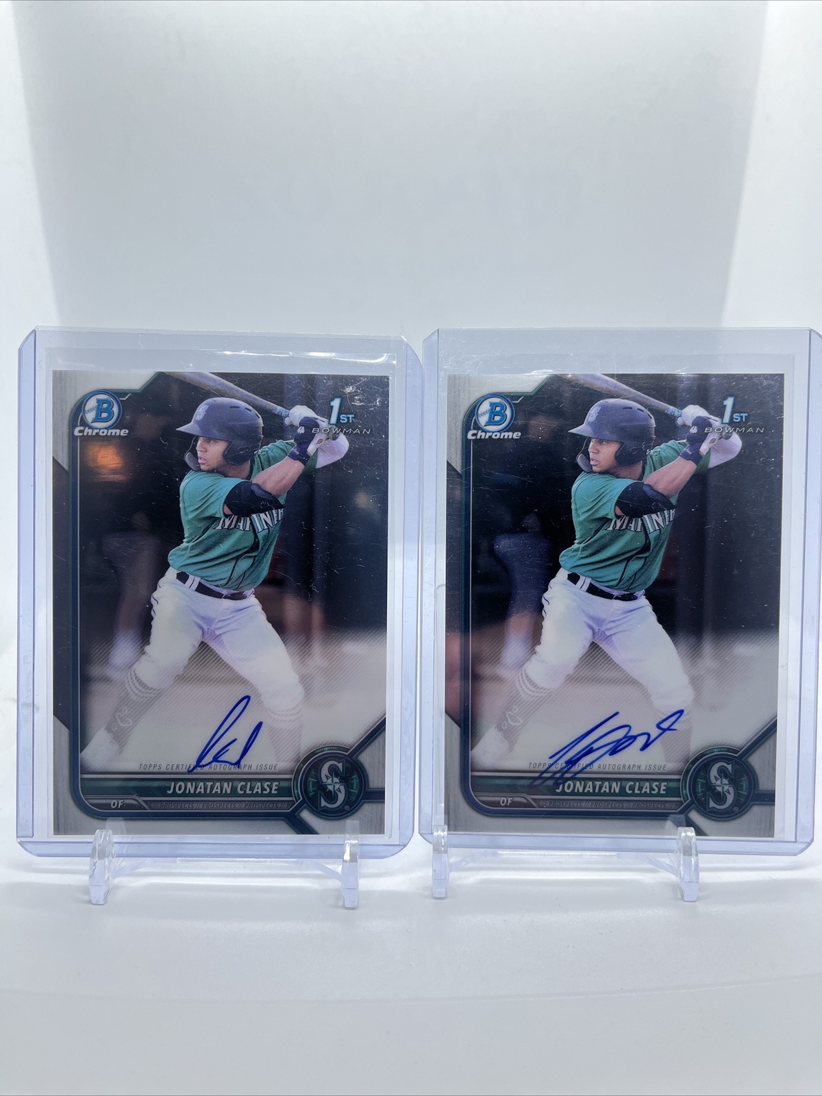 LOT OF 2 2022 Topps Bowman Chrome JONATHAN CLASE 1st Bowman On Card ...