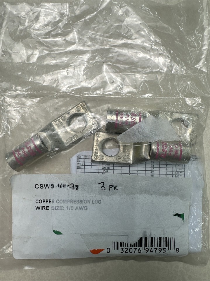 ILSCO #CSWS 1/0-38 Pink Dye 42 Flex Compression Lug, New! (3pk) A6 | eBay
